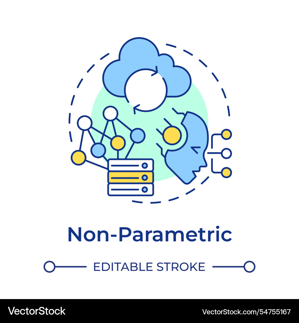Non parametric memory multi color concept icon Vector Image