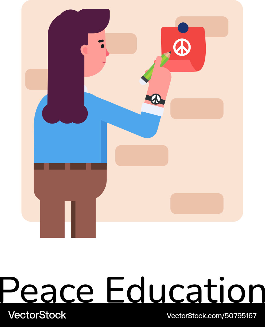 Peace education Royalty Free Vector Image - VectorStock