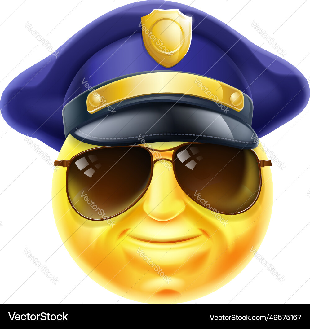 Police emoji emoticon Royalty Free Vector Image