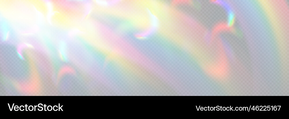 Rainbow light prism effect transparent background Vector Image
