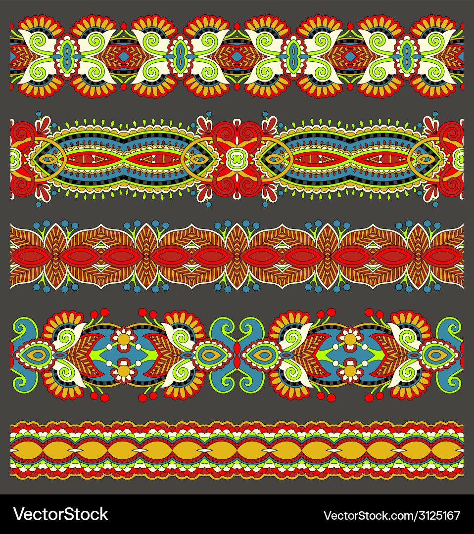 Seamless ethnic floral paisley stripe pattern Vector Image