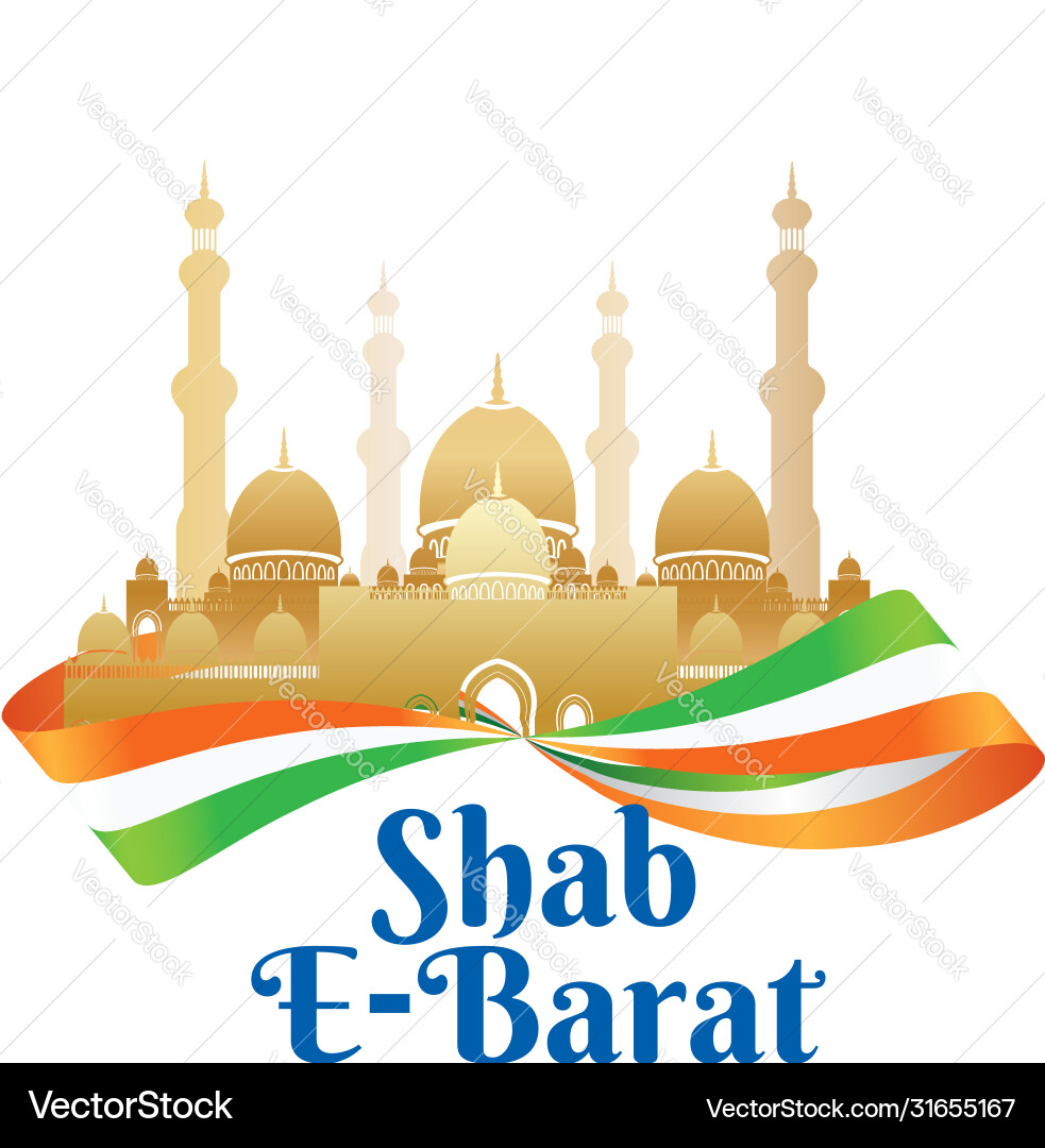 Shab e-barat emblem or sign with indian flag Vector Image