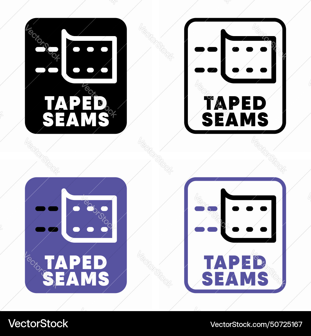 Taped seams information sign Royalty Free Vector Image