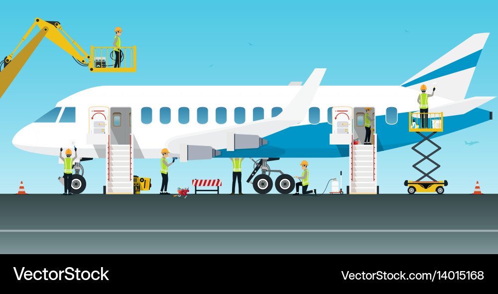Aircraft Maintenance and Repair Royalty Free Vector Image