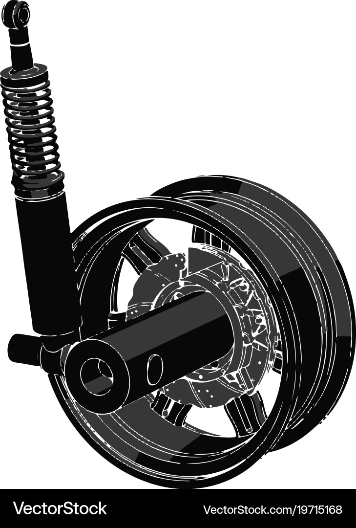 Black wheel on white background Royalty Free Vector Image