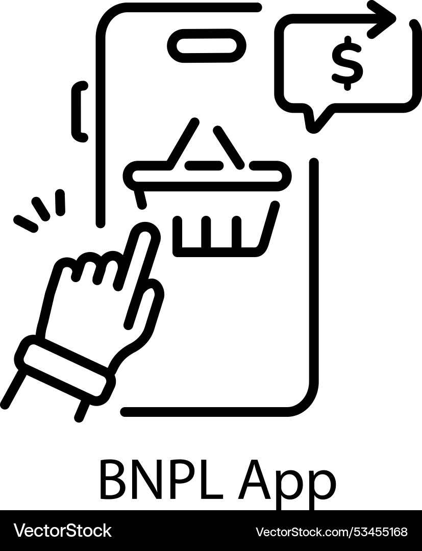 Bnpl app Royalty Free Vector Image - VectorStock