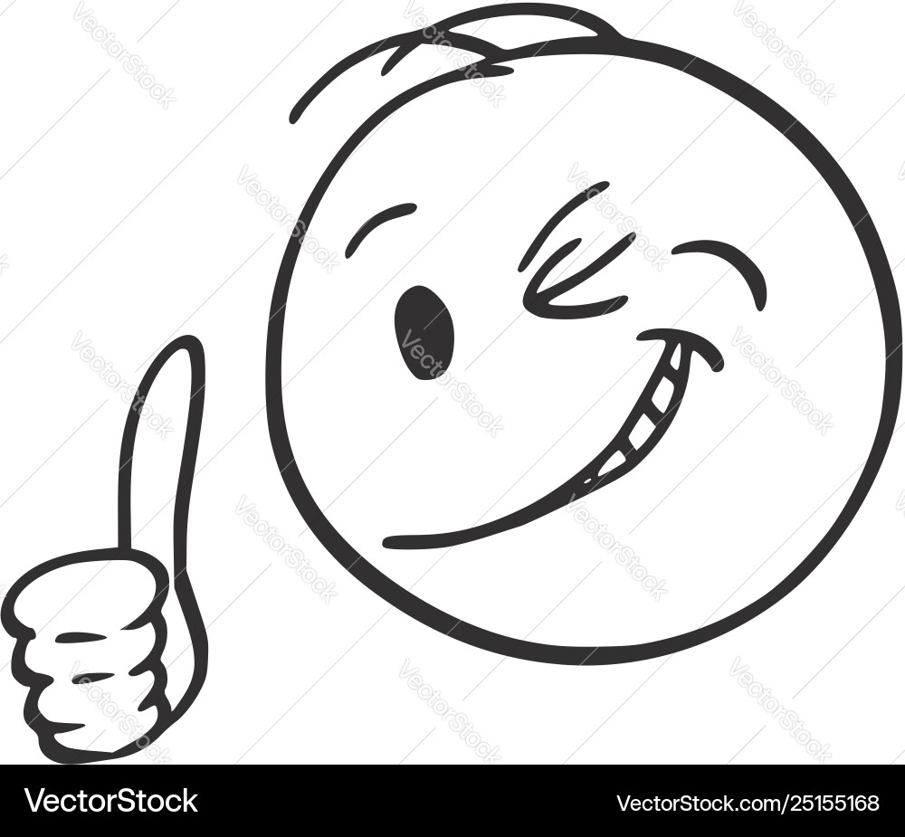 Cartoon face smiling and winking man Royalty Free Vector