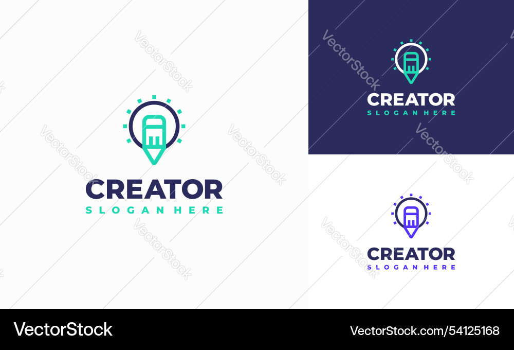 Creator logo designs concept idea bulb Royalty Free Vector