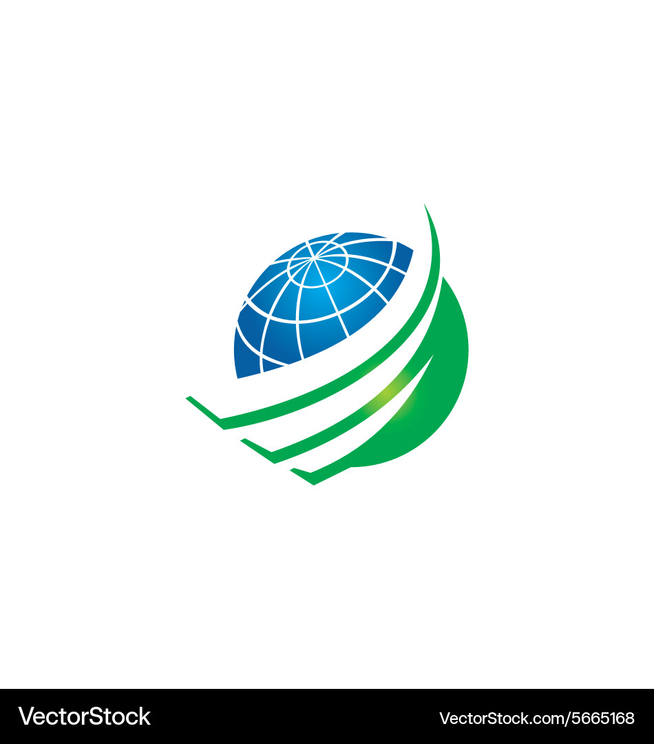 Earth globe sphere abstract logo Royalty Free Vector Image