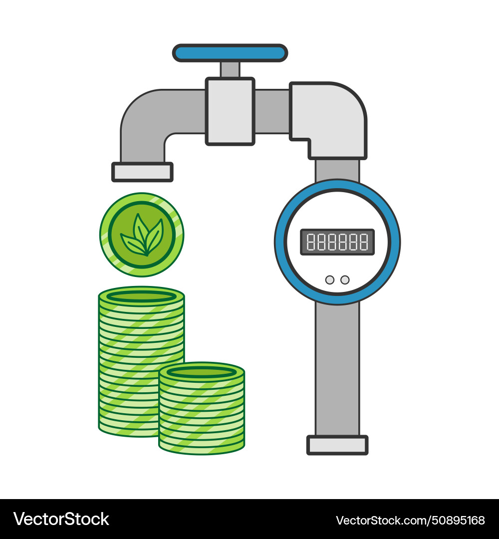 Eco-friendly water consumption a metering Vector Image