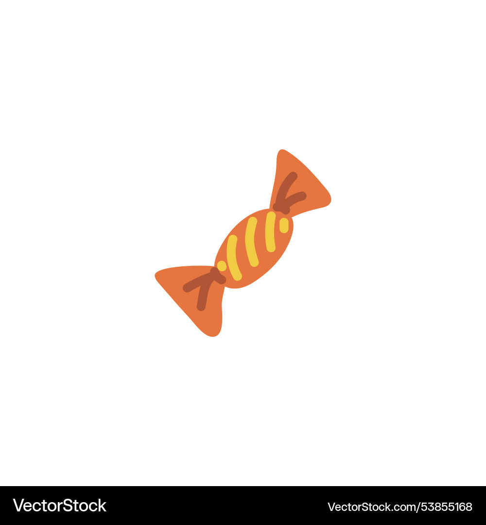 Image of an oval candy in a striped package Vector Image