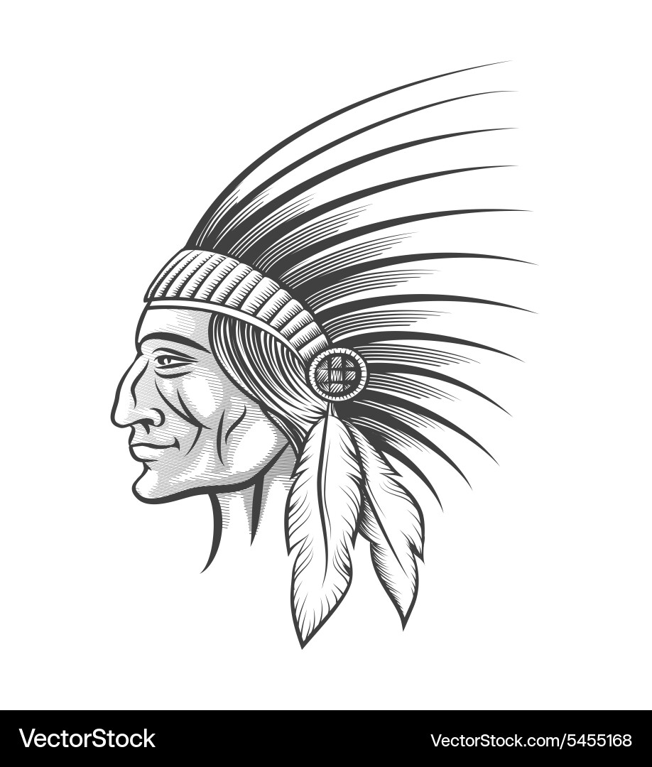 Indian tribe leader Royalty Free Vector Image - VectorStock
