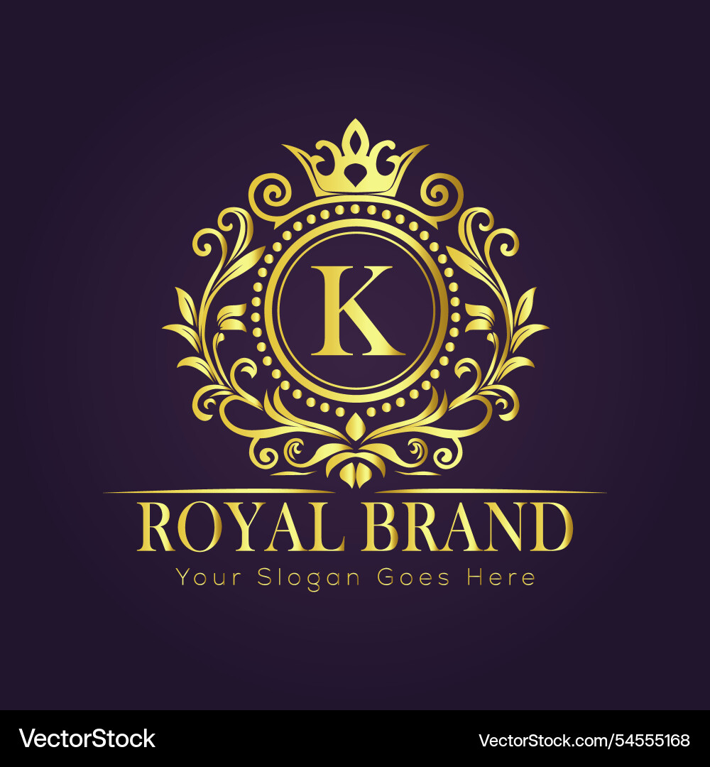 Letter k luxury gold logo concept Royalty Free Vector Image