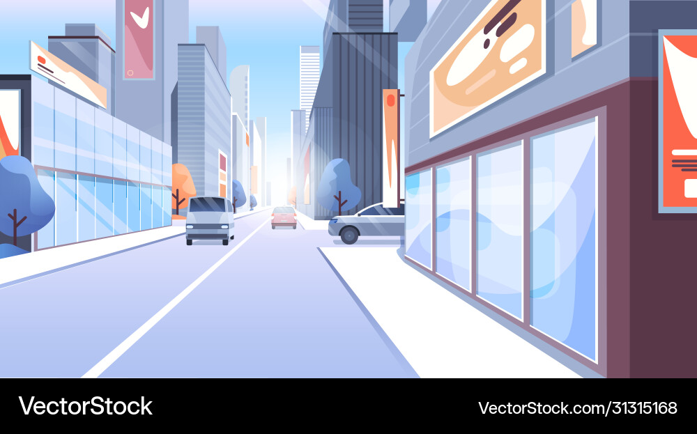 Modern City Streetscape Royalty Free Vector Image