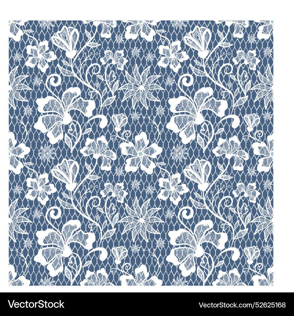 Romantic white lace seamless pattern Royalty Free Vector