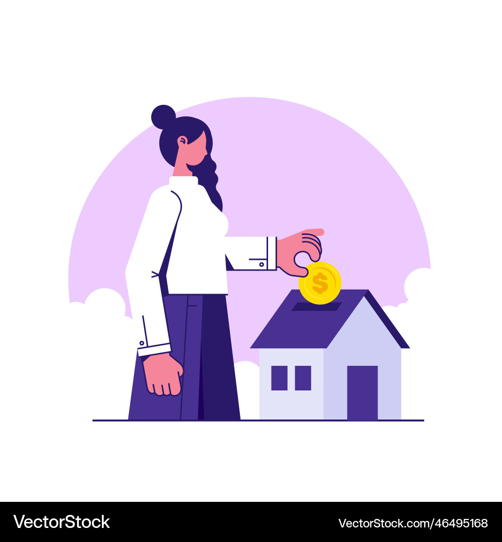 Save money for house property concept Royalty Free Vector