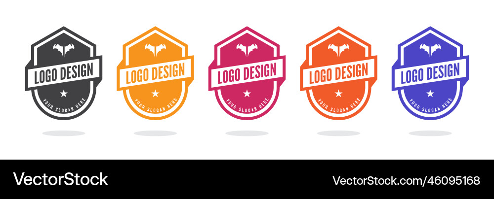 Shield badge logo design template Royalty Free Vector Image