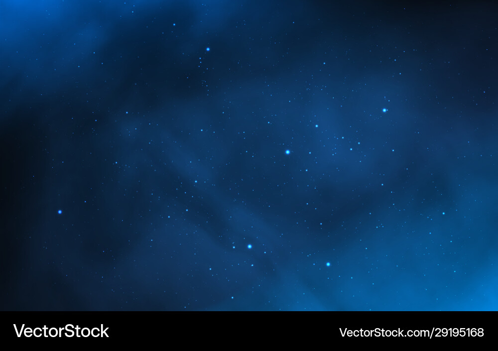 Space background blue galaxy with shining stars Vector Image