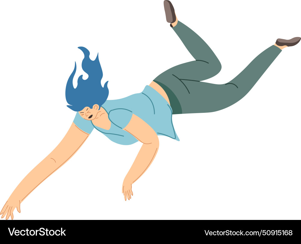 Woman falling down and crying unexpected accident Vector Image