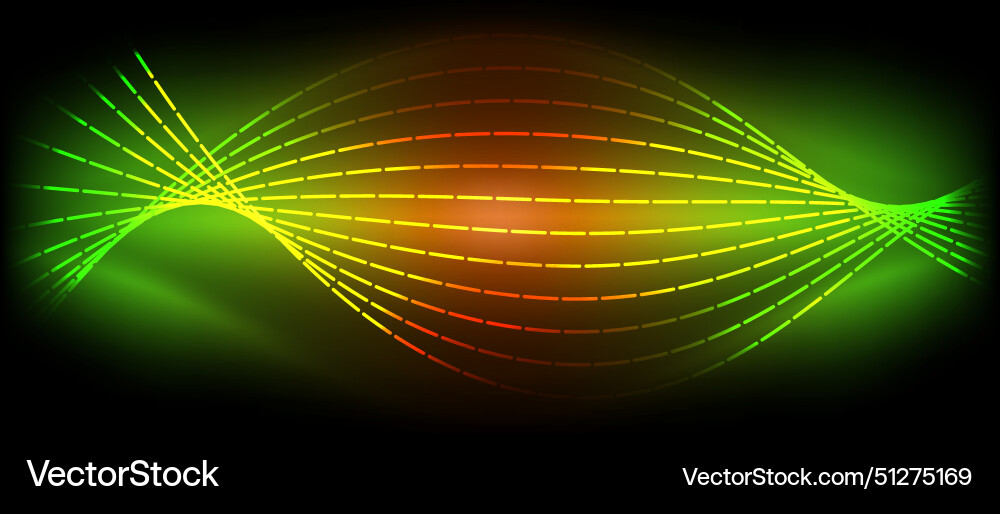 A green red and yellow wave on black Royalty Free Vector