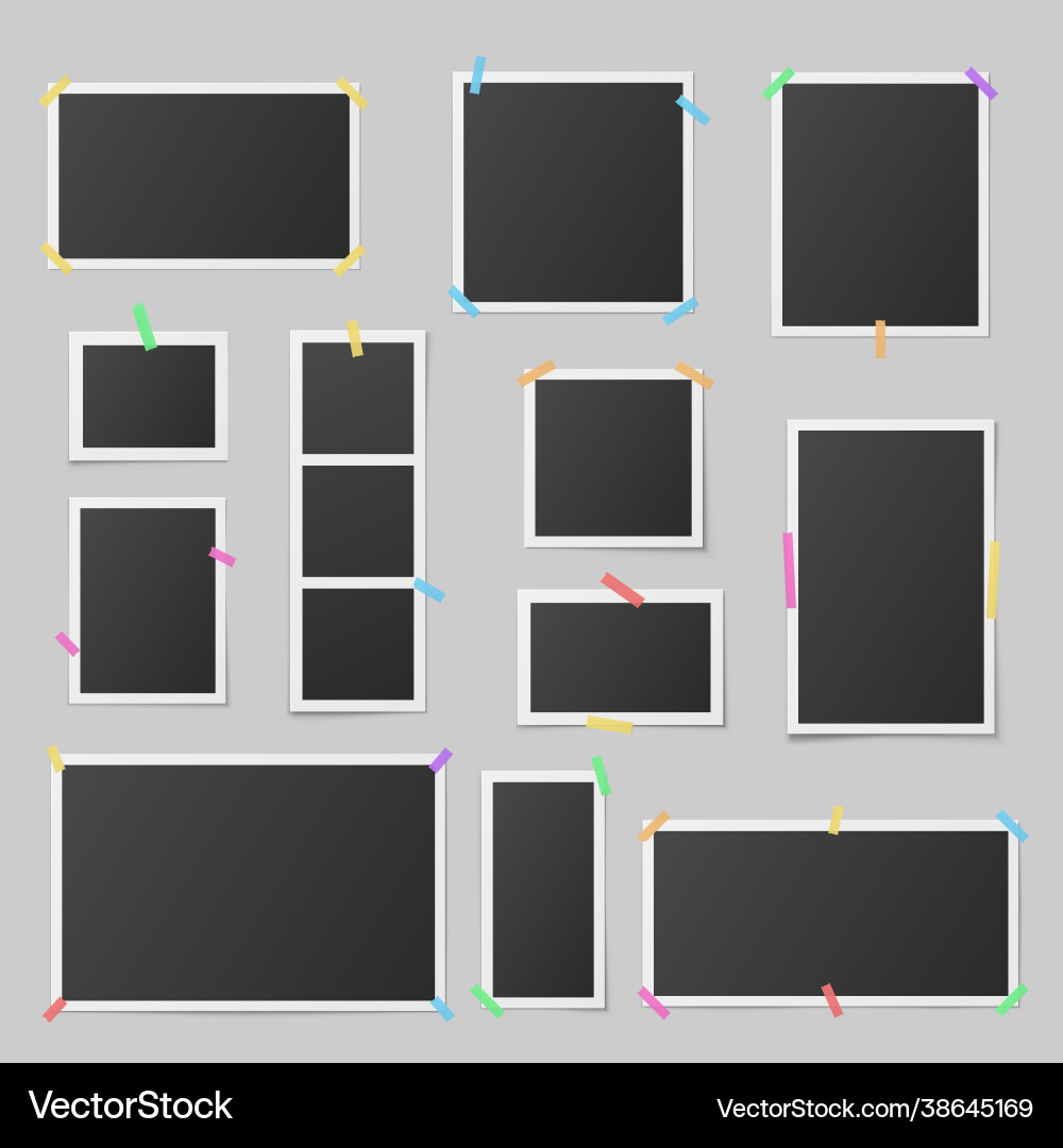 Collection realistic photo frames Royalty Free Vector Image