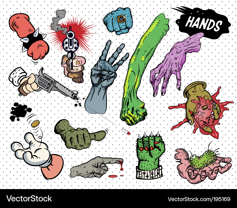Comic book hands Royalty Free Vector Image - VectorStock