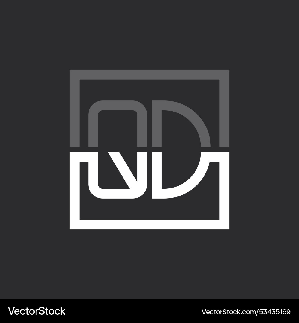 Creative modern minimalist qd letter logo design Vector Image