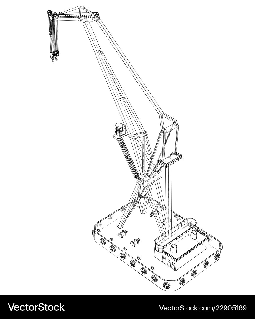 Floating crane Royalty Free Vector Image - VectorStock