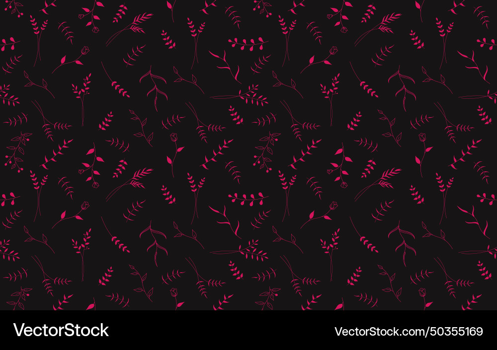 Floral seamless pattern branch and leaves Vector Image