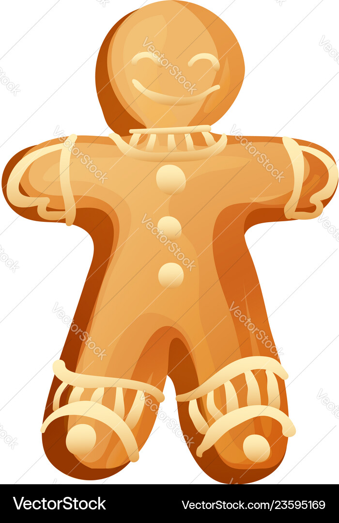 Gingerbread man icon cartoon style Royalty Free Vector Image