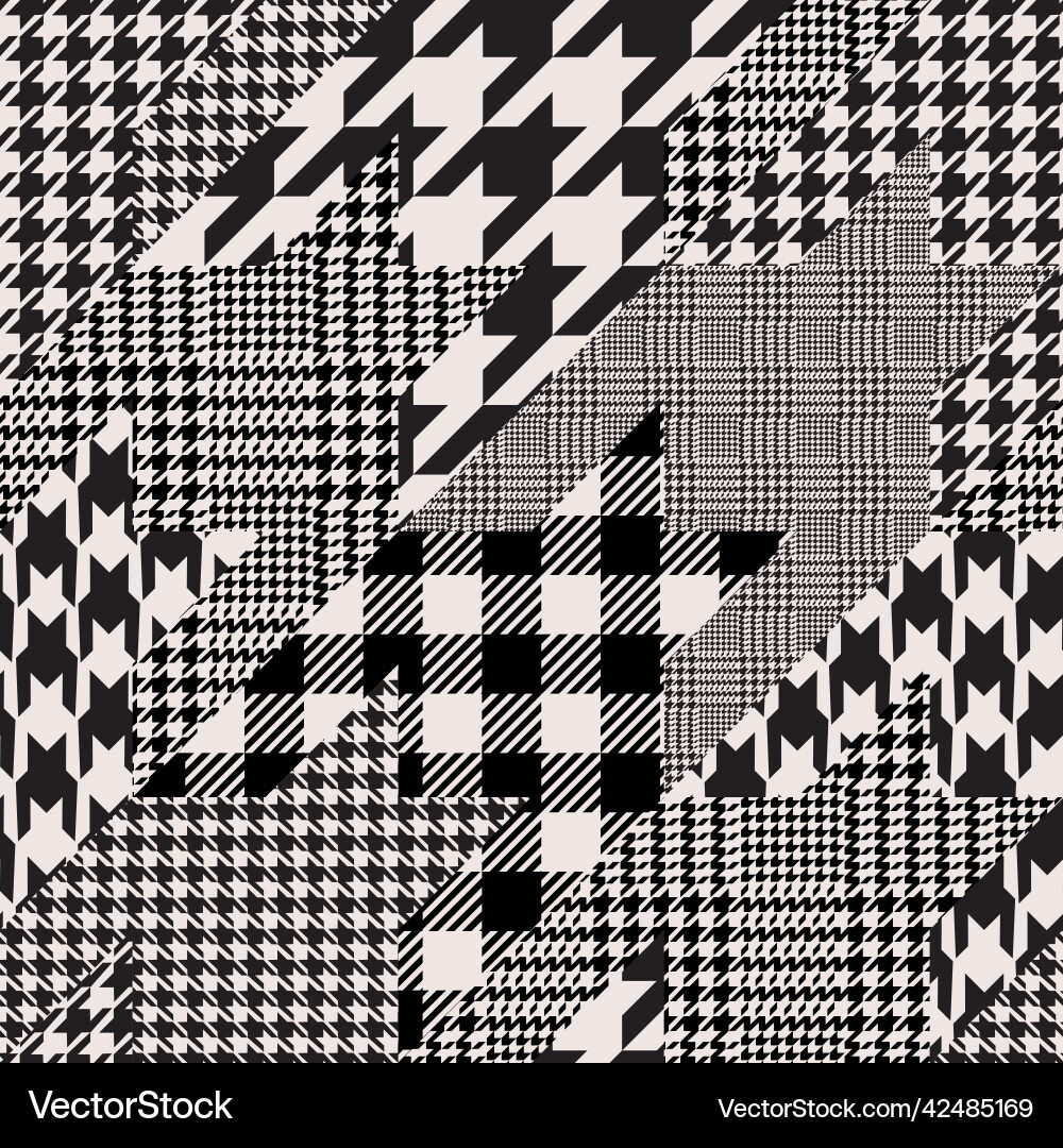 Houndstooth Patchwork Check Pattern Royalty Free Vector