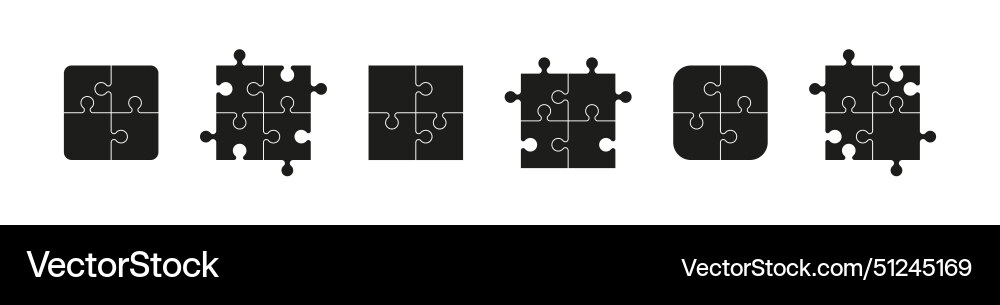 Jigsaw puzzle template with pieces arranged Vector Image