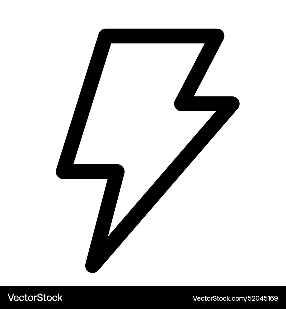 Lightning bolt icon design in filled and outlined Vector Image
