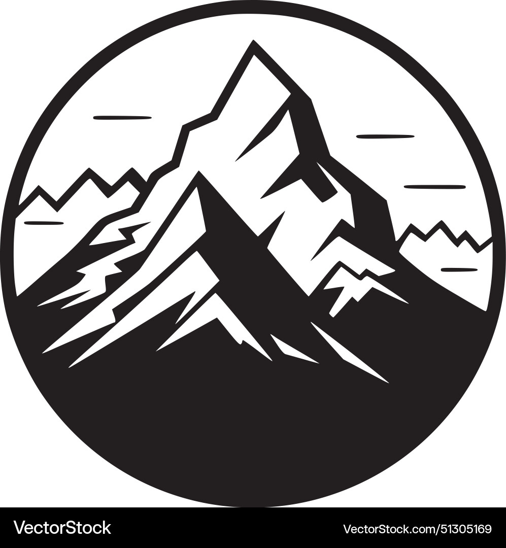 Mountain range - minimalist and flat logo Vector Image