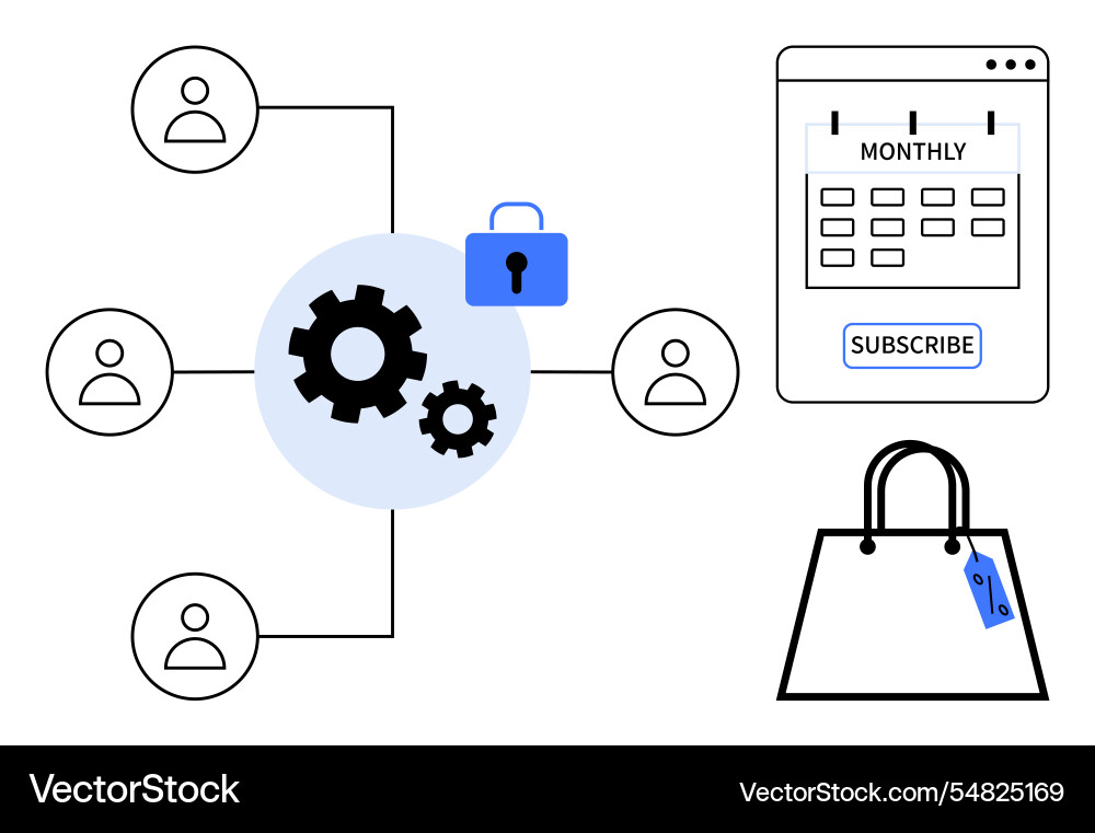 Visual representation of subscription-based e Vector Image