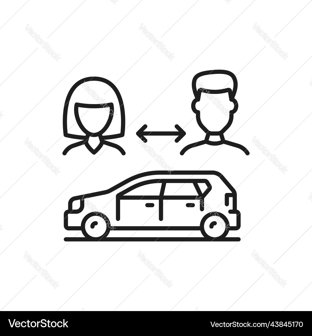 Car share service carpool man woman carsharing Vector Image