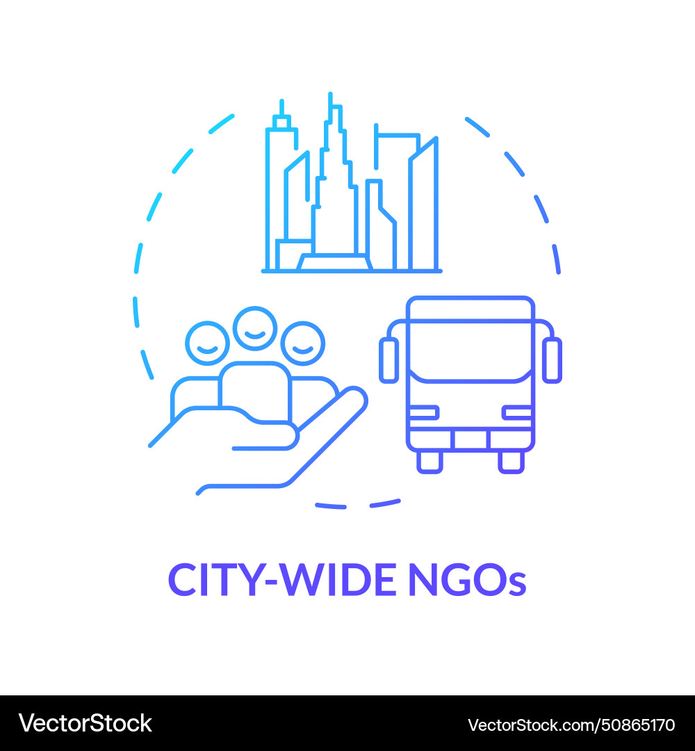 City wide ngos blue gradient concept icon Vector Image