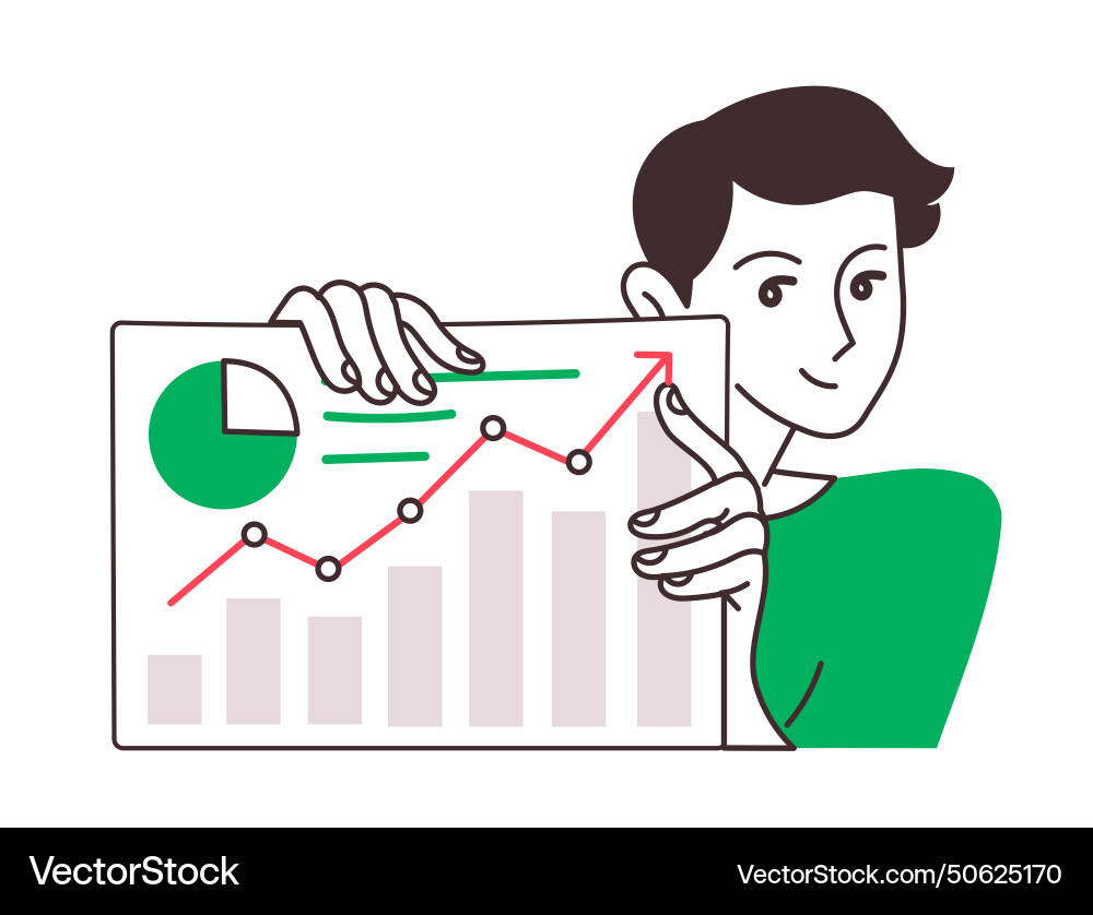 Data analysis financial performance chart Vector Image