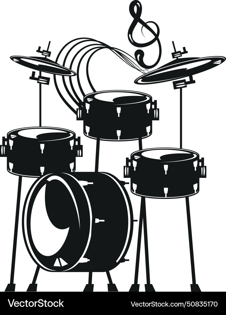 Jazz drums instrument Royalty Free Vector Image