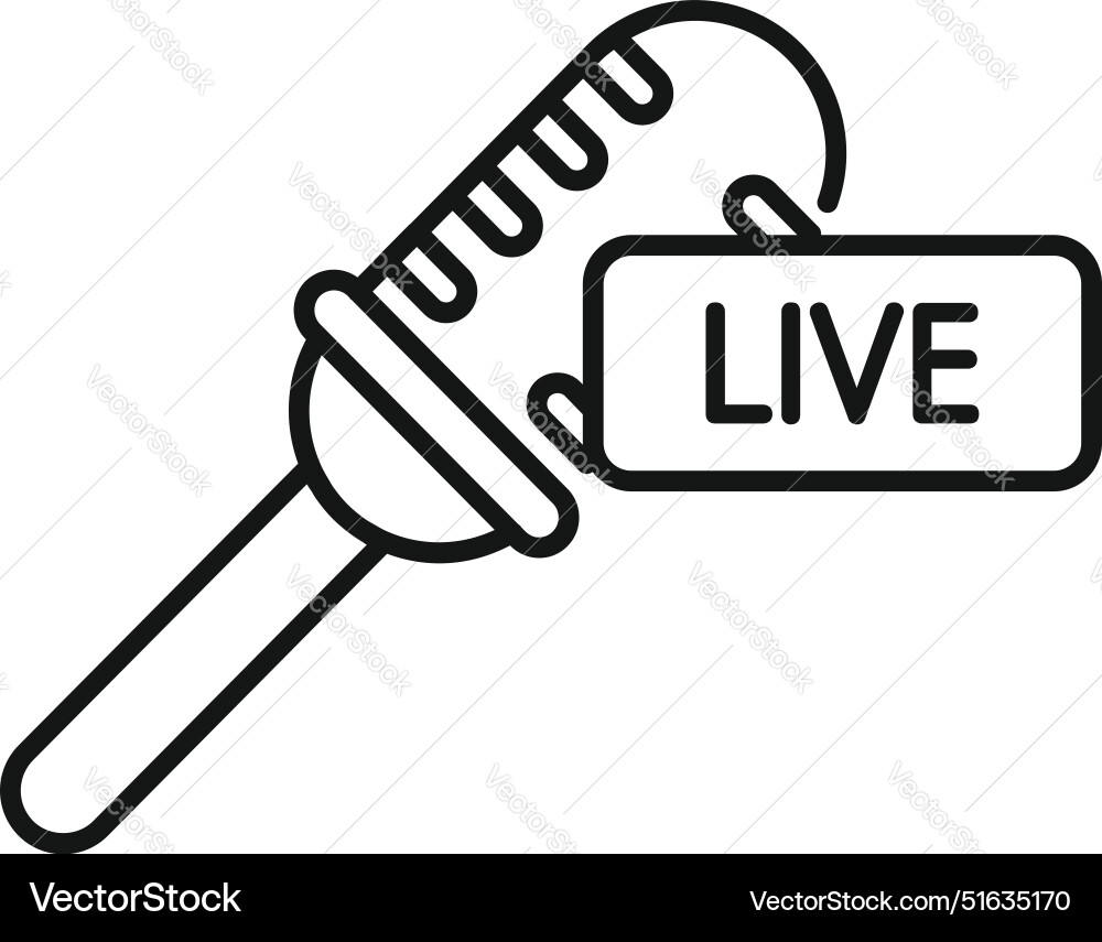 Live stream microphone broadcasting audio content Vector Image
