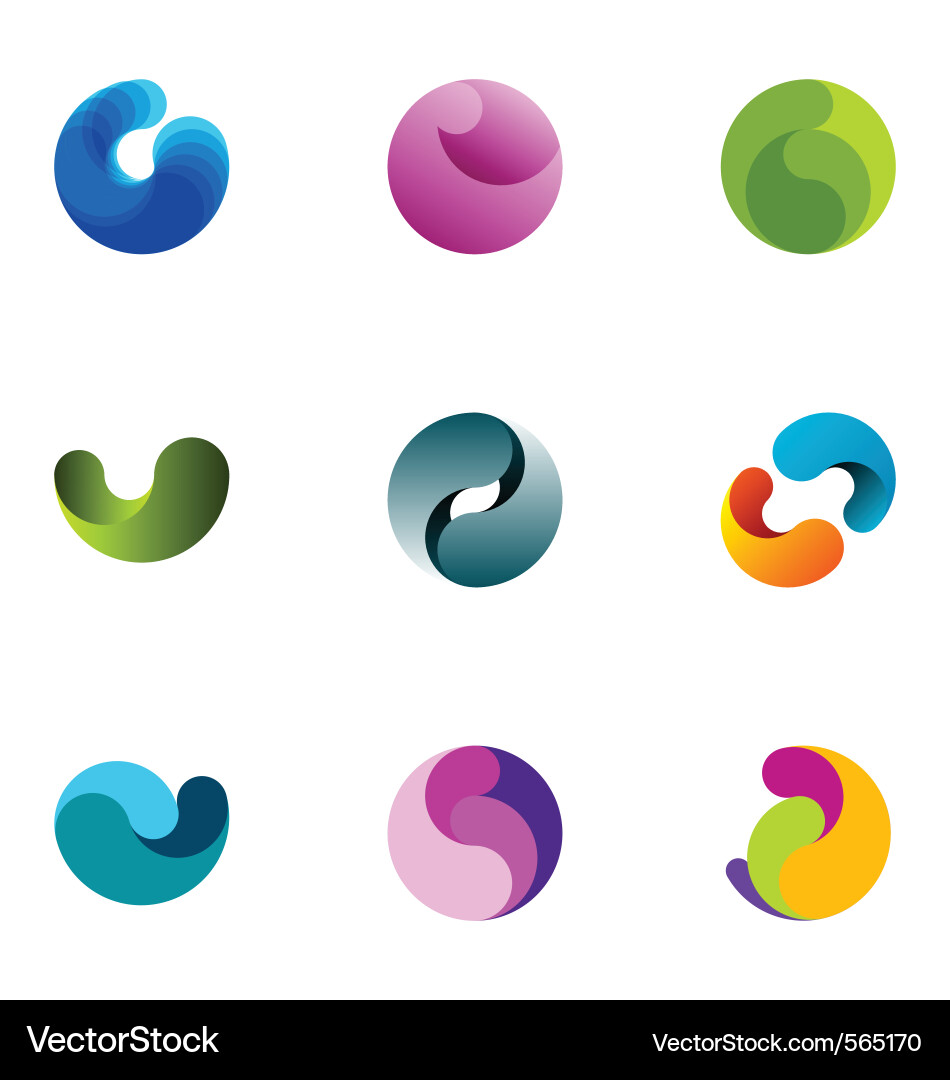 Logo design elements set 15 Royalty Free Vector Image