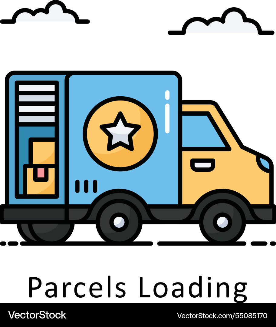 Parcels loading filled Royalty Free Vector Image