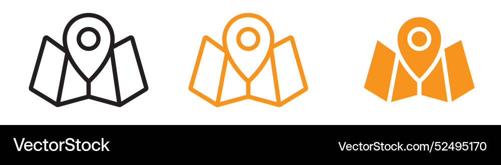 Pin on a map icon set location marker Royalty Free Vector