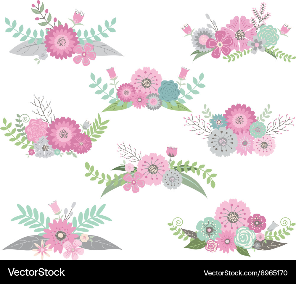 Wedding flower set Royalty Free Vector Image - VectorStock