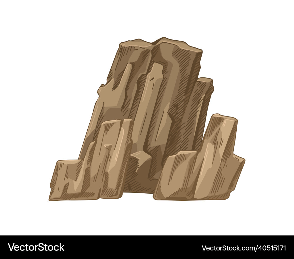 Big mountain rock formation igneous basalt stone Vector Image