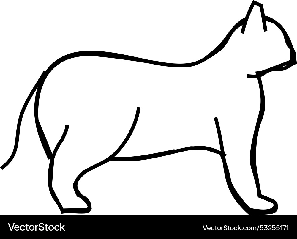 Cat domestic animal line icon Royalty Free Vector Image