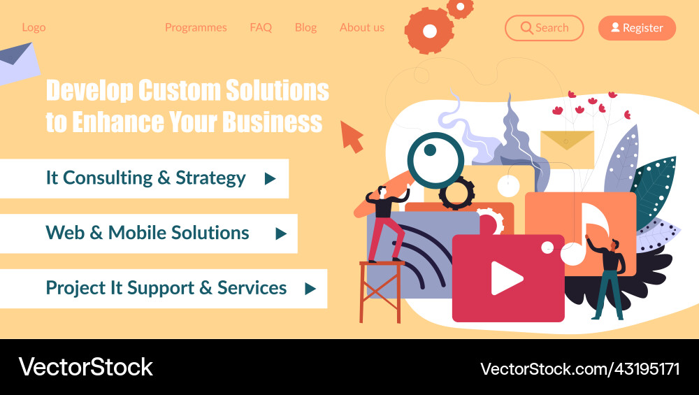 Develop customer solutions to influence business Vector Image
