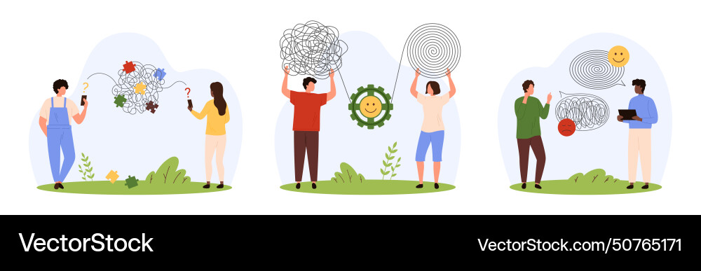 Dialogue understanding and communication problems Vector Image