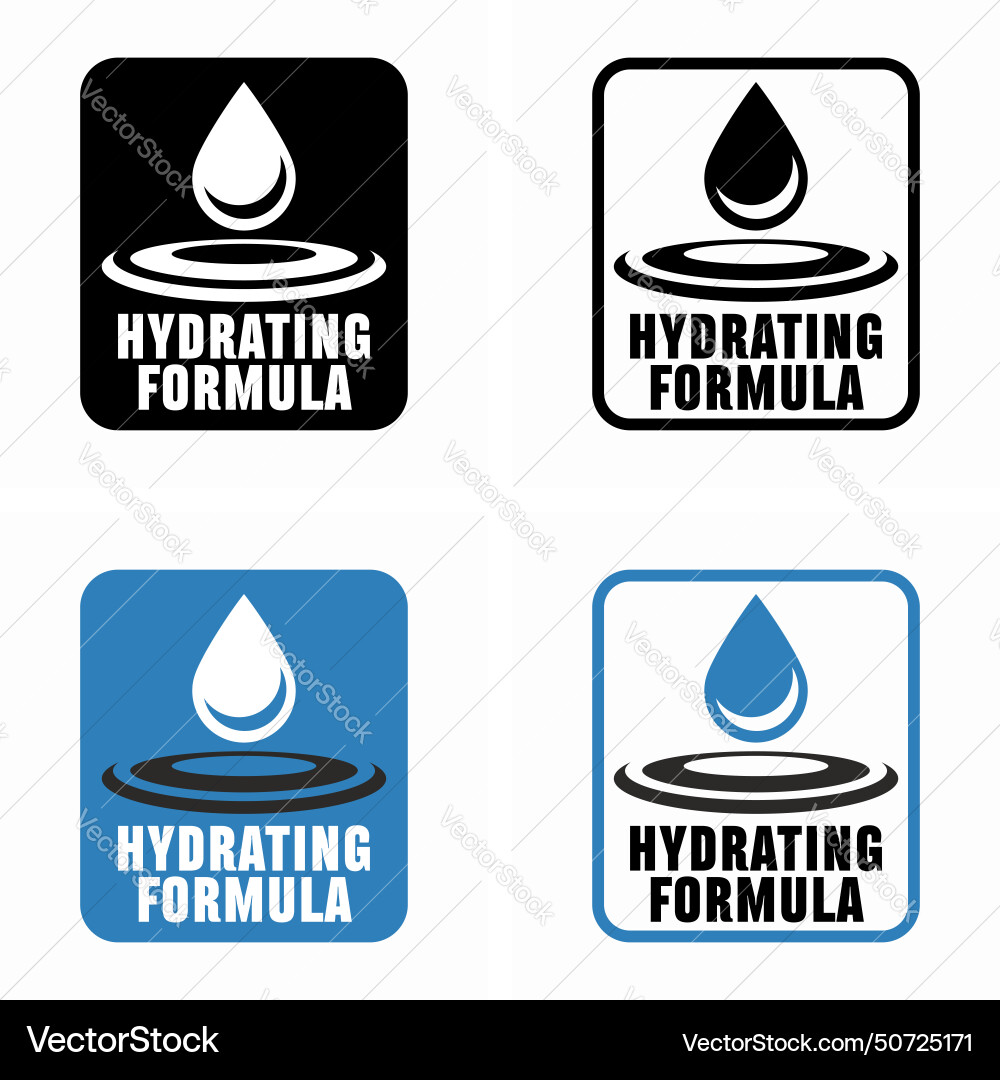 Hydrating formula information sign Royalty Free Vector Image
