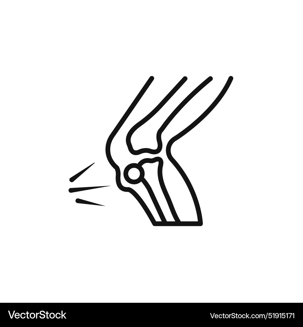 Knee pain icon set collection for web Royalty Free Vector